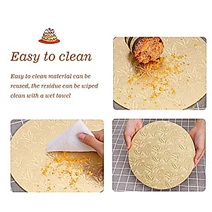 Hemoton 4Pcs Reusable Thicker Cake Boards with Embossed Foil Wrapping and 3 Scrapers for Cake Decoration Wedding Birthday Party 12" 10" 8" 6" (Gold)