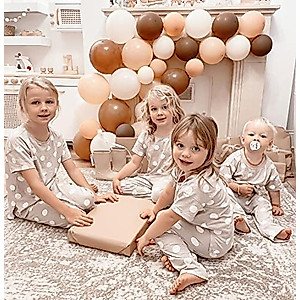 60 Pack Tan Brown Nude White Balloon Bouquet Garland for Neutral Baby Shower Wedding Boho Bridal Shower Woodland Bear Themed First Birthday Nursery Classroom Graduation Decoration