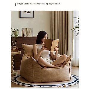 Experience Ultimate Comfort with The Leather Lazy Sofa - Luxury Lounge Chair for Relaxation At Home! (Oil wax leather retro brown [single seat sofa])