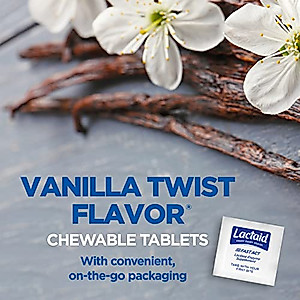 Lactaid Fast Act Lactose Intolerance Chewables with Lactase Enzymes, Vanilla, 60 Count (Pack of 1)