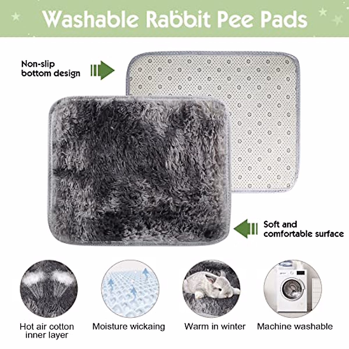 Rabbit House Wooden, Rabbit Houses and Hideouts WHEARTED, Large Rabbit Hideout Bunny House with Multiple Windows for Indoor Adult Bunnies Guinea Pigs Chinchilla Habitat - Walnut Color