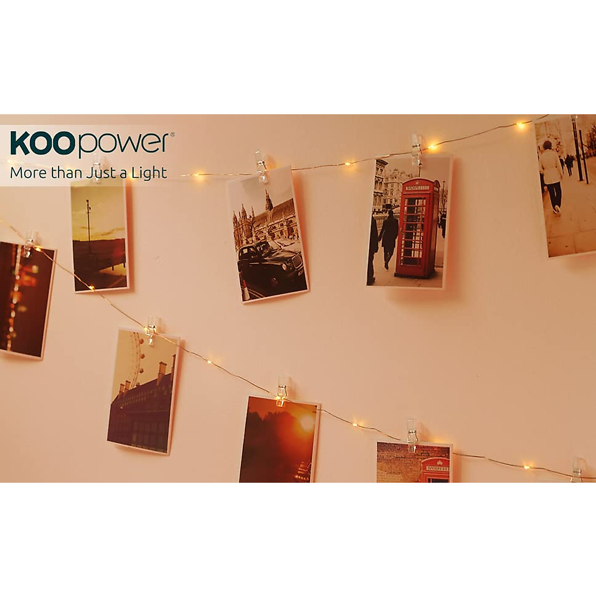 koopower 2X 50 LED Orange Battery Operated Fairy Lights with Remote Control 16ft Christmas Lights for Tree, Thanksgiving, Garden, Wedding, Bedroom Outdoor Decoration