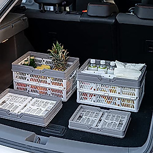 Mutual Trade Plastic Storage Basket Collapsible Crate - Portable Shopping Basket with Handle, Durable Storage Bin, Mutli-Purpose Storage Crate for Kitchen，Bathroom，Medicine (2)