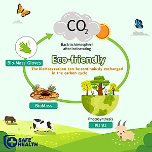 Safe Health Biomass Eco-Friendly Vinyl Disposable Gloves, USDA Certified Biobased Product, Latex Free, Powder Free, Clear, Box of 100, X-Large, 3 mil