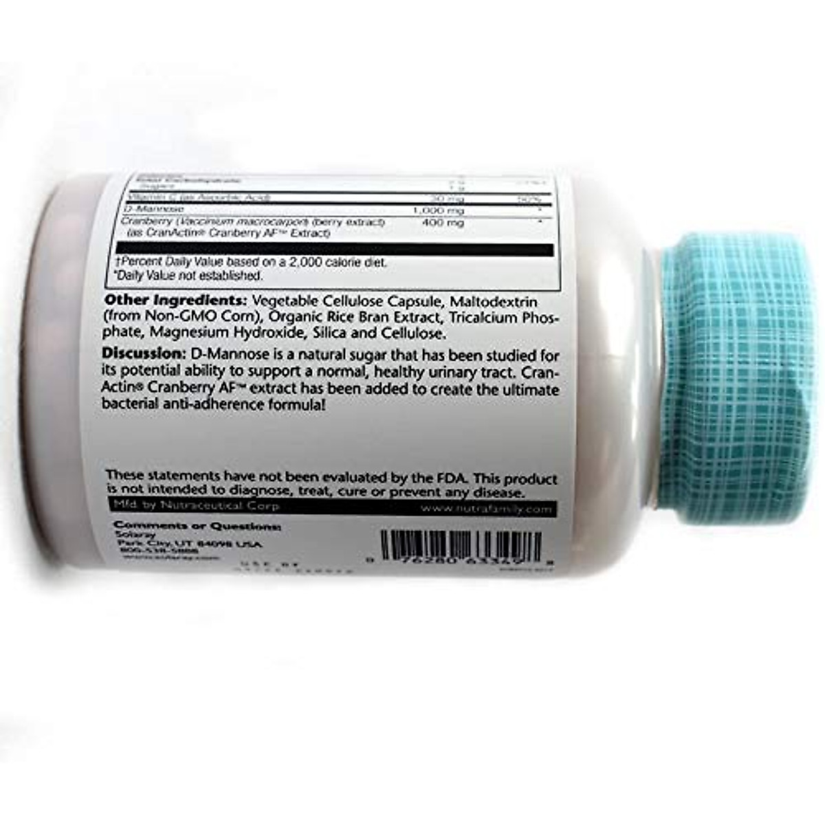 D-Mannose with CranActin Solaray 120 VCaps, Pack of 2