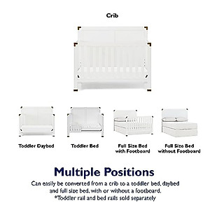 Baby Relax Miles 5-in-1 Convertible Crib, Nursery Furniture, Classic White