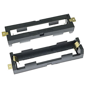 DGZZI 2pcs 1 Cell 18650 Series Batteries Holder SMD SMT Single Slot 3.7V DIY Battery Box Storage Case Container with Nickel Plated Phosphor Bronze Pins