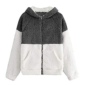 Women Full Zipper Hooded Sweatshirt Winter Hoodies Coat Fleece Hooded Pullover With Pocket Warm Hooded Jacket