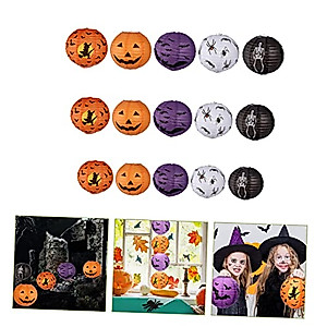 Outanaya 45 pcs Decor Foldable Pendants O- Skeleton Home Scary Indoor Spider O Decoration Jack- Ornament Party Decorations Ornaments Pattern Haunted Bat Decorative Pumpkin Witch Spooky