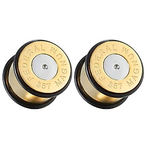 COOEAR Surgical Steel Plugs Ear Gauges Piercing Earrings Bar Style With Two O-rings Stretchers Expander Size 2g(6mm) to 5/8"(16mm)