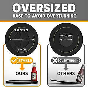 Homerays Lazy Susan Organizer 12 Inch Non-Skid Bamboo Lazy Susan for Kitchen Rotating Spice Rack for Kitchen Cabinet, Wood Turntable for Kitchen Countertop Organizer Black