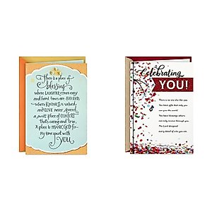 Hallmark DaySpring Religious Birthday Card (Blessings On Your Birthday) & DaySpring Religious Birthday Card (Celebrating You)
