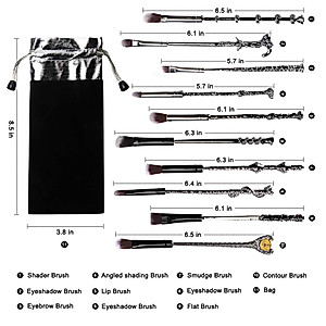 Wand Makeup Brushes Set - ARALOR 10pcs Wand Set Makeup Brushes for Women