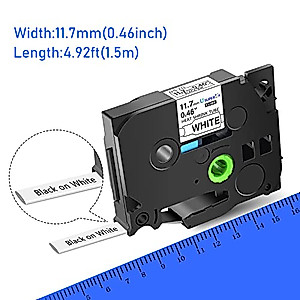 SuperInk 6 Pack Compatible for Brother HSe-231 HSe231 HS-231 HS231 Black on White Heat Shrink Tube Label Tape use in PT-D210 PT-D400 PT-E300 PT-E500 PT-P750WVP Printer (0.46''x 4.92ft,11.7mm x 1.5m)