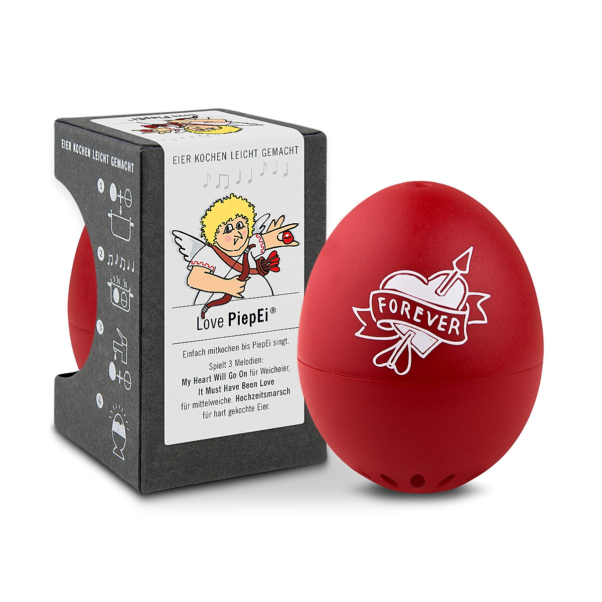 Love BeepEgg – Egg Timer for Boiling Eggs – Musical Egg Cooker for Soft, Medium, Hard Boiled Eggs – Food Safe – Singing Floating Egg Timer – Egg Cooker for 3 Levels of Doneness - Brainstream