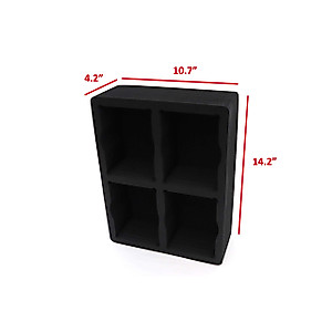 Polar Whale Protective Case Foam Box Organizer for Toy Figurine Collectors Strong Acid Free Compatible with Funko Pop Boxes 10.7 x 14.2 x 4.2 Inches Black Foam 4 Compartments Storage