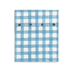 DEMDACO Blue Gingham Plaid 16 x 40 All Cotton Infinity Loop Kitchen Hand Dish Towel