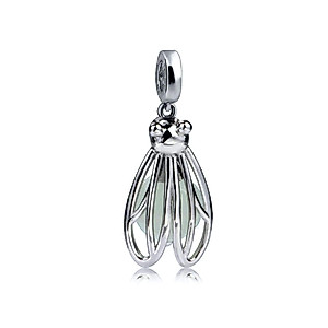 Bolenvi Luminous Firefly Glow in The Dark 925 Sterling Silver Charm Bead Pendant for Pandora & Similar Charm Bracelets or Necklaces