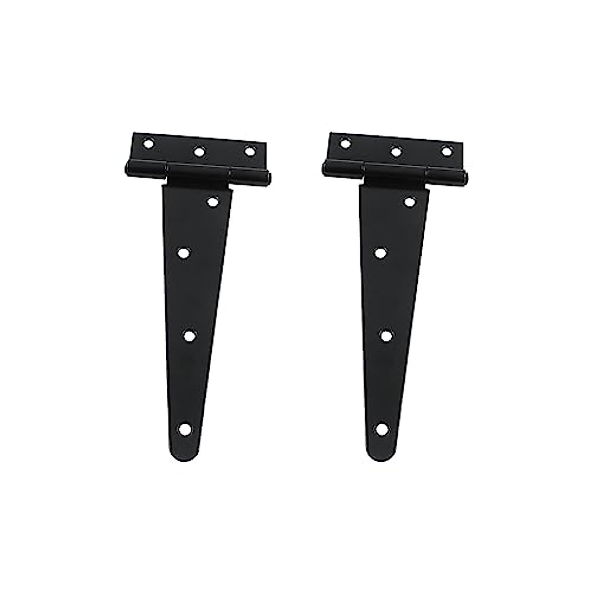 Hordion 2Pcs Heavy Duty T Strap Hinges, 8 Inch Gate Hinges, Matte Black Barn Door Hinges, Iron Tee Hinge Shed Door Hinges Rustproof, Outdoor Hinges for Wooden Fences, Farmhouse, Yard (with Screws)