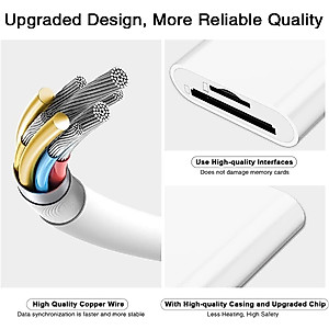 FIAHNG iPhone iPad Camera Memory Card Reader, Dual Slot SD TF Card Adapter, USB Type C, 4.8Gbps, Compact