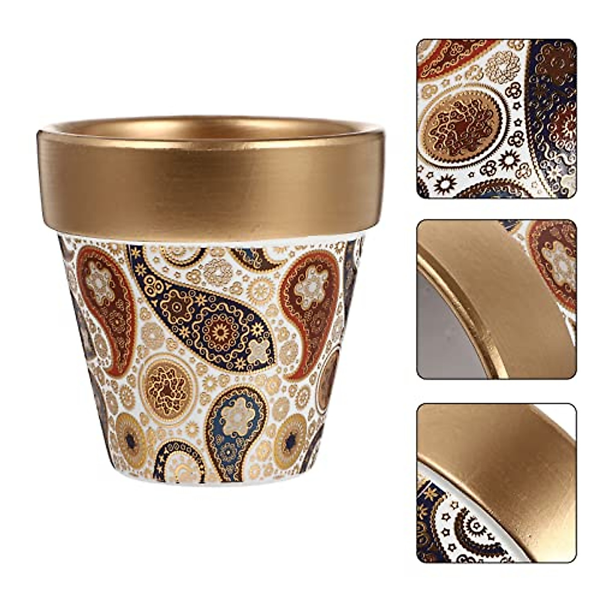 Happyyami Vintage Decor Vintage Ceramic Succulents Planter Flower Pot Pen Pencil Cup Brush Holder Desk Organizer Mini Candy Bowl Ashtray Bonsai Container for Home Garden Office Decor