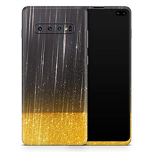 DesignSkinz Scratched Surface with Glowing Gold Sparkle Protective Vinyl Decal Wrap Skin Cover Compatible with The Samsung Galaxy S20 (Screen Trim & Back Glass Skin)