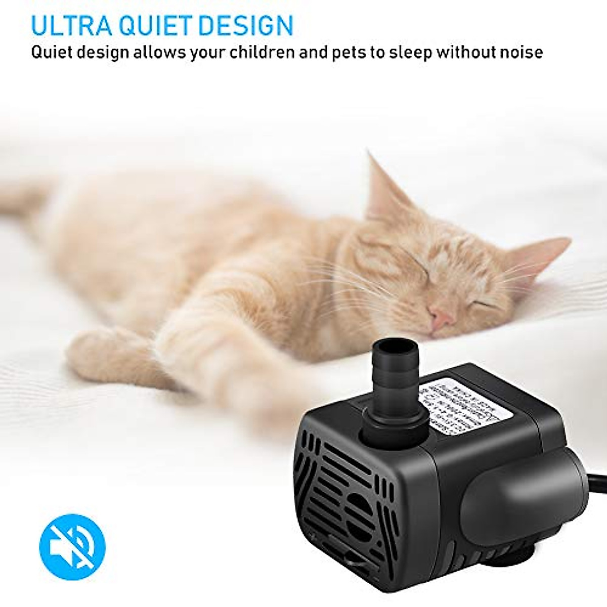 USB Water Pump fountain pump Submersible Water Pump 3W for Pet fountain pet Water Dispenser DC 3.5-9V Water Fountain Pump