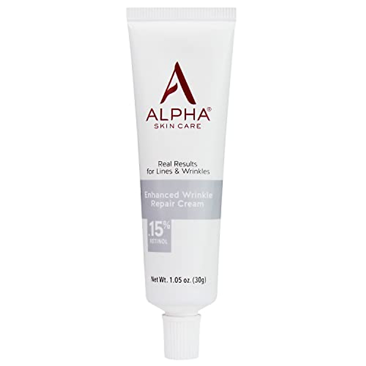 Alpha Skin Care Enhanced Wrinkle Repair Cream, Anti-Aging Formula, 0.15% Retinol, Vitamins A, C & E, Reduces Lines & Wrinkles, All Skin Types, 1.05 Oz, White