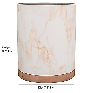 nu-steel MST8CH Misty Copper Collection Wastebasket or Dustbin, Perfect for Home & Bathroom Accessories, Resin and Metal