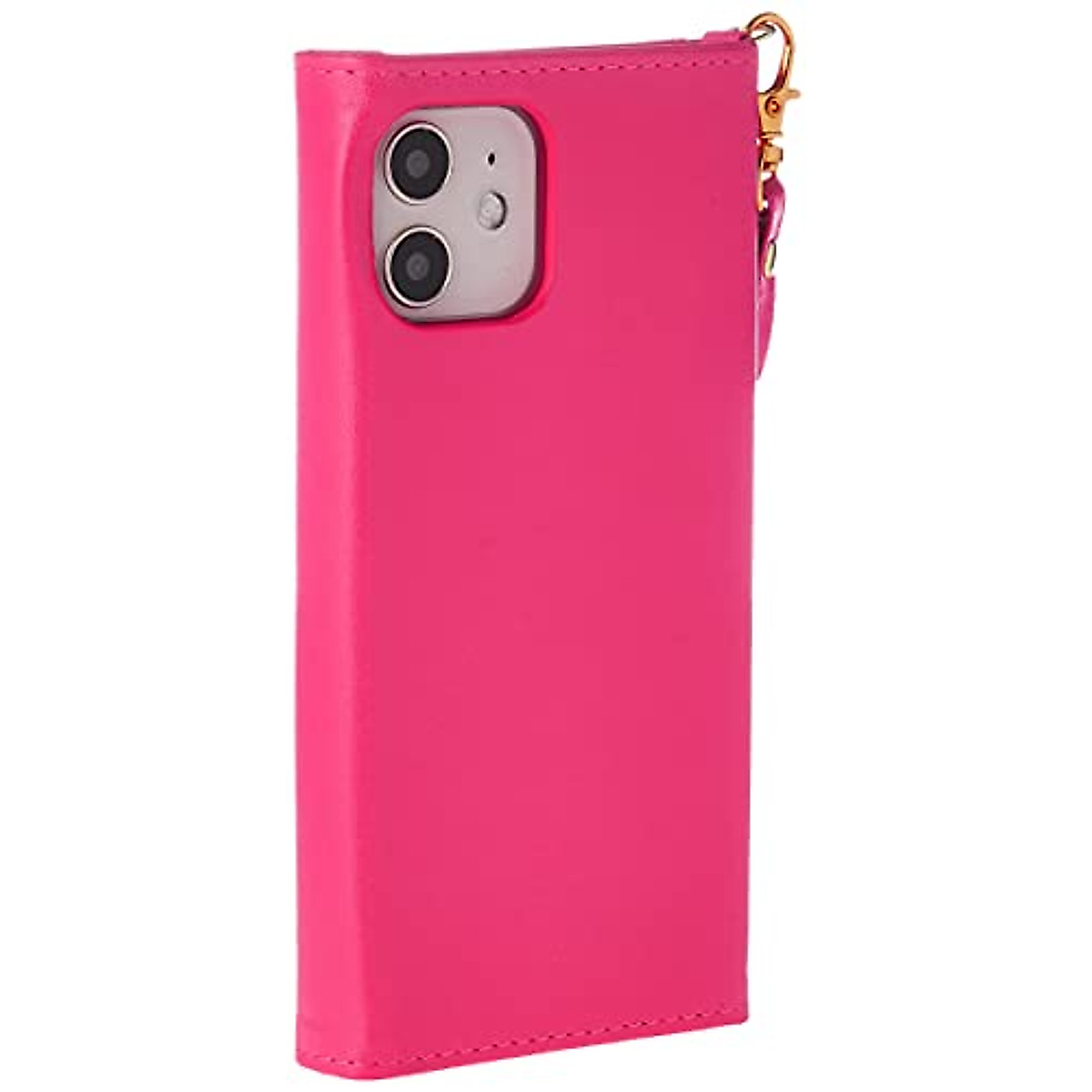 Glow Co, Ltd. 405-1-02 iPhone 12 with Strap, Multi-Functional Storage, Notebook Type Case, Magenta, Tempered Glass & Stylus Pen Included