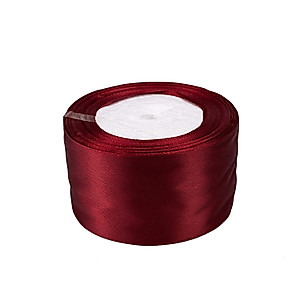 ATRBB 25 Yards 2 inches Wide Satin Ribbon Perfect for Wedding,Handmade Bows and Gift Wrapping (Wine red)