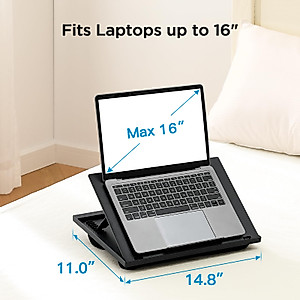 Adjustable Lap Desk - with 8 Adjustable Angles & Dual Cushions Laptop Stand for Car Laptop Desk, Work Table, Lap Writing Board & Drawing Desk on Sofa or Bed by HUANUO