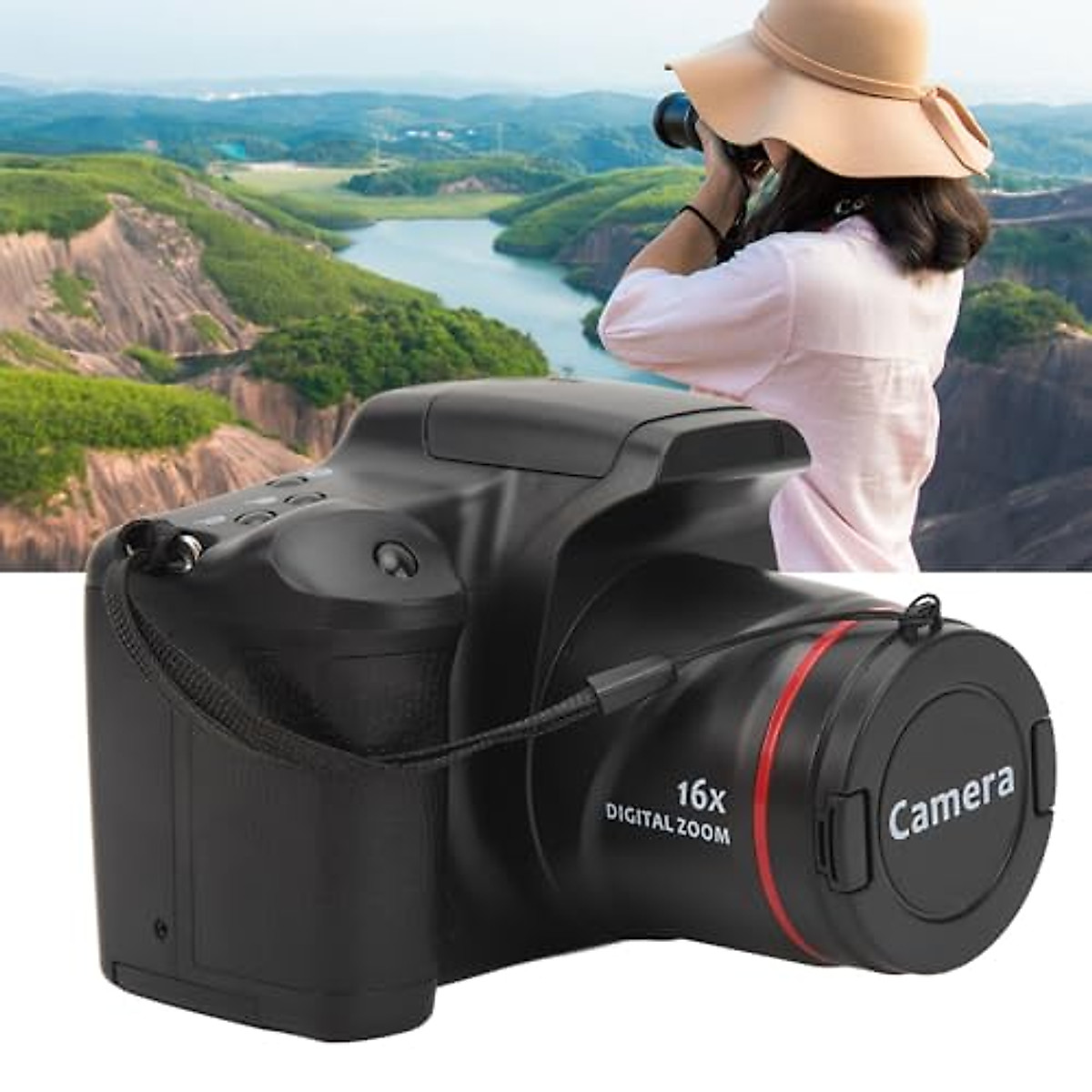 Digital Camera, 1080P Camera with 16X Digital Zoom, Portable Mini Rechargeable Camera, Gifts for Students Teens Adults Girls Boys, Camera for vlog