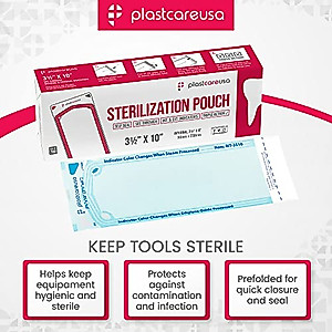 1000 Self Seal Sterilization Pouches 3.5 x 10 Inches (5 Boxes of 200)