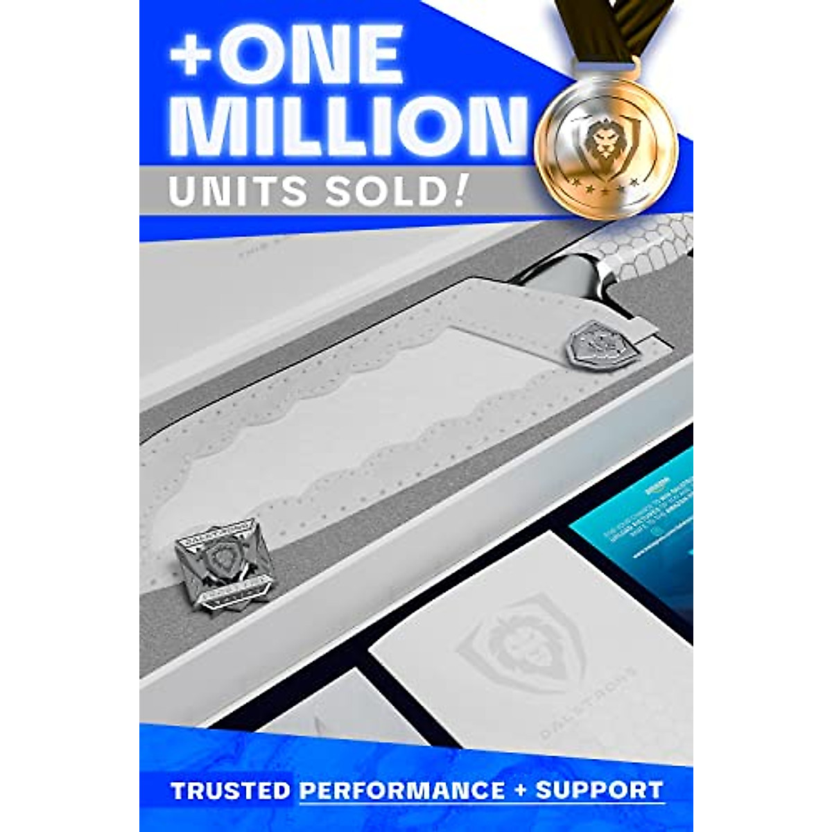 Dalstrong Santoku Knife - 7 inch - Frost Fire Series - High Chromium 10CR15MOV Stainless Steel - Frosted Sandblast Finish - White Honeycomb Handle Kitchen Knife - Leather Sheath - NSF Certified