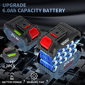 RYOJEGK 5" Brushless Angle Grinder Kit, 2 x 6.0Ah Battery Cordless Angle Grinder Tool,10000RPM Max Rotational Speed & 26Pcs Set of Accessories, Amoladora Angular for Cutting,Polishing & Carving