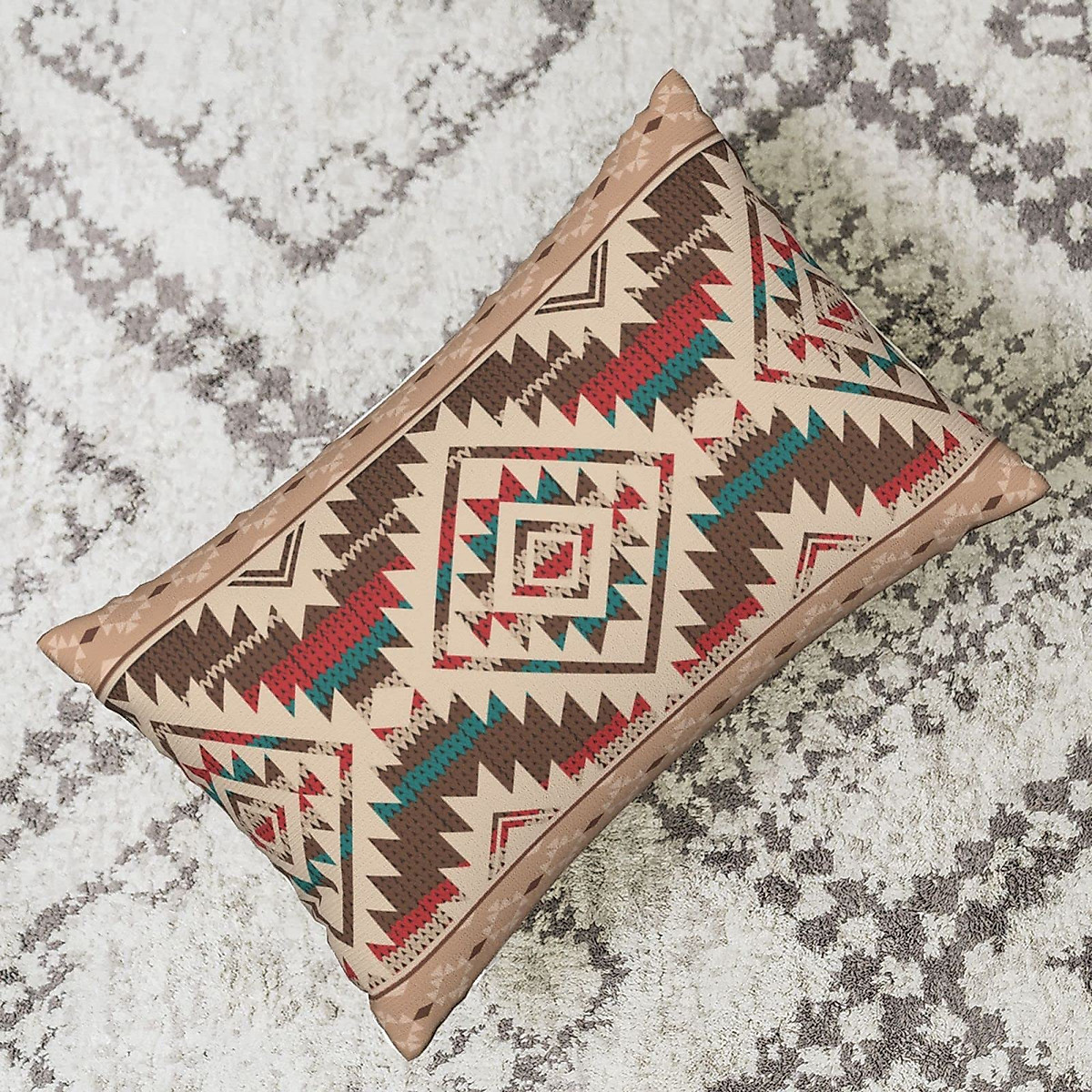 Southwest Geometric Aztec Pillow Case Queen Size - Soft Pillowcase 20x30 Inch Durable Easy Care Decorative Bed Pillow Protectors Covers for Skin and Hair