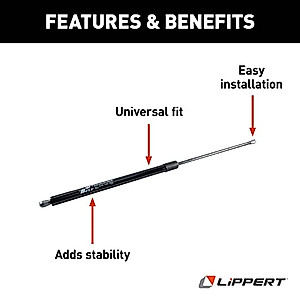 Solera 280343 Gas Strut - 26", 124 lb for Short and Flat Awning Arms, Black