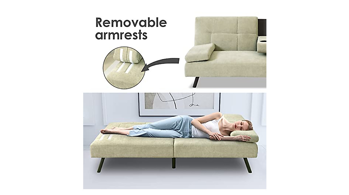 Vyfipt Convertible Futon Sofa Bed - Modern Comfort