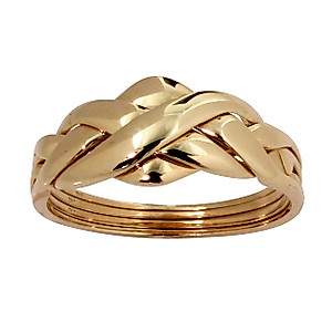 PalmBeach 10K Yellow Gold Braided Puzzle Ring Sizes 5-10 Size 10