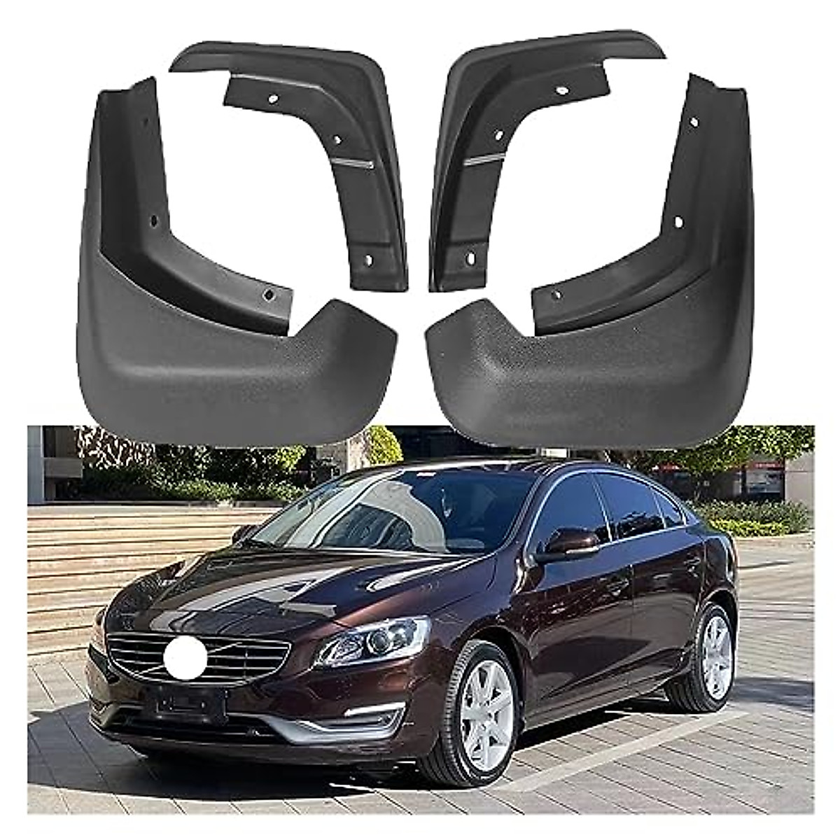 Car Mud Flaps Compatible with Volvo S60 2010~2019 Auto Mudflap Splash Guard Front Rear Mud Fender Mudguards Car Accessories Mudguard