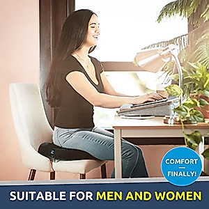 ERGONOMIC INNOVATIONS Donut Pillow for Tailbone Pain Relief and Hemorrhoids, Donut Cushion for Postpartum Pregnancy and After Surgery Sitting Relief, Suitable for Men and Women at Home & Office Chairs