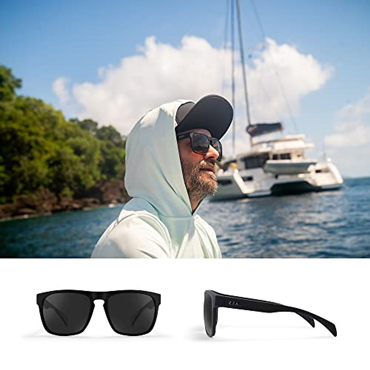 Zeal Optics Capitol | Plant-Based Polarized Sunglasses for Men & Women - Matte Black/Polarized Dark Grey Lens