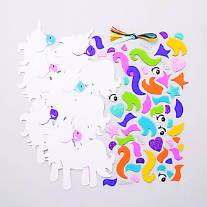 Baker Ross AT310 Unicorn Mix & Match Ornament Kits - Pack Of 6, Ideal For Kids And Crafts, assorted