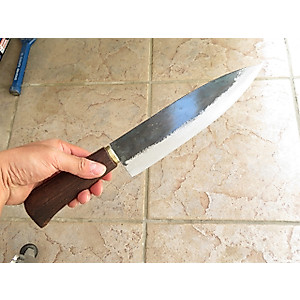Crude - 8 Inch Premium Chef Knife, Carbon Steel, Forged and Sharp !
