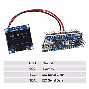 AITRIP 10 PCS 0.96 inch 12864 128X64 OLED LCD Display Board Module I2C IIC SSD1306 Driver 4 Pins Compatibile with Raspberry Pi (Blue and Yellow)