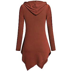 Tencole Tunic Tops for Women Loose Fit Dressy,Womens Hoodies Pullover Oversized Sweatshirt for Women Casual Long Sleeve Womens Tops Fall Outfits V Neck Halloween Orange 2XL