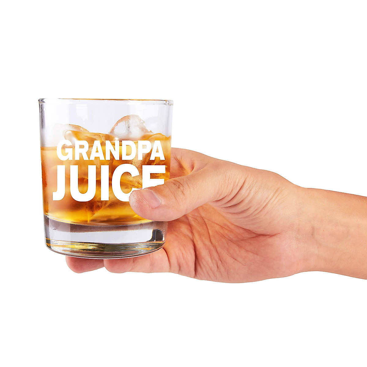 KLUBI Gifts for Grandpa - Grandpa Juice - 11oz Funny Whiskey/Cocktail Glass- Idea From Daughter, Fathers Day, Papa, New, For Birthday, Grandson, Grandchildren, Granddaughter, Grandkids