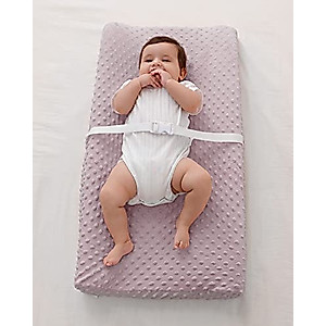 Changing Pad Cover, Soft Minky Dots Changing Table Sheets for Baby Boy and Girl, Diaper Changing Table Cover Fit 32"/34'' x 16" Pad (Sepia Rose)