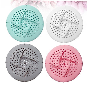 Veemoon 4pcs Floor Drain Cover Bathtub Strainer Bathtub Drain Cover Silicone Drain Cover Kitchen Sink Plug Sink Drain Filter Home Sink Filter Bath Sink Bath Filter Simple Kitchen Supplies